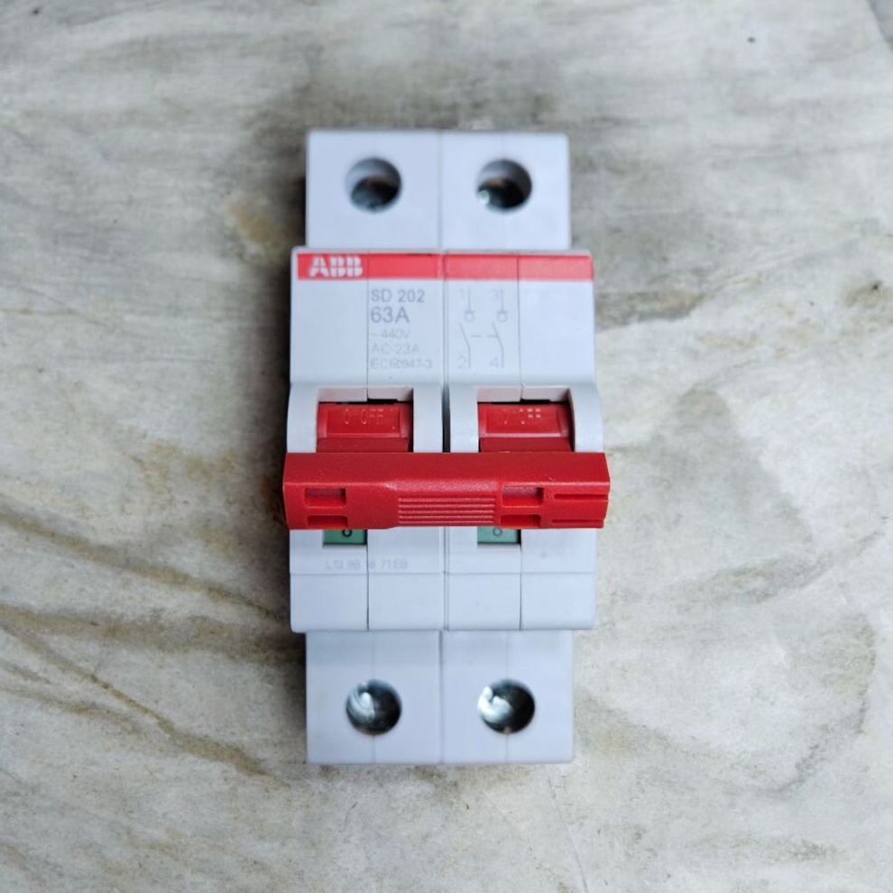 ABB SD202-63A, 2P Pole Isolator Switch – Chan Swee Lean Electrical Trading Co